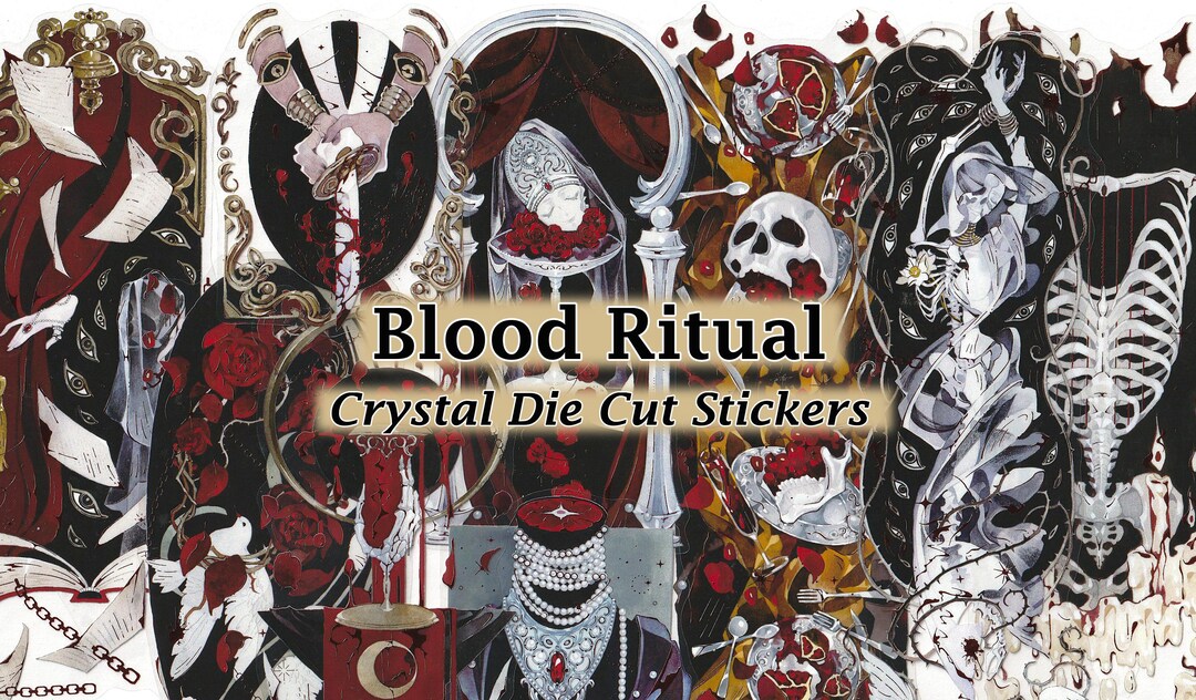 Dark Occult Stickers Clear Die-cut Gold Detail DIY Decal Deco Scrapbook ...