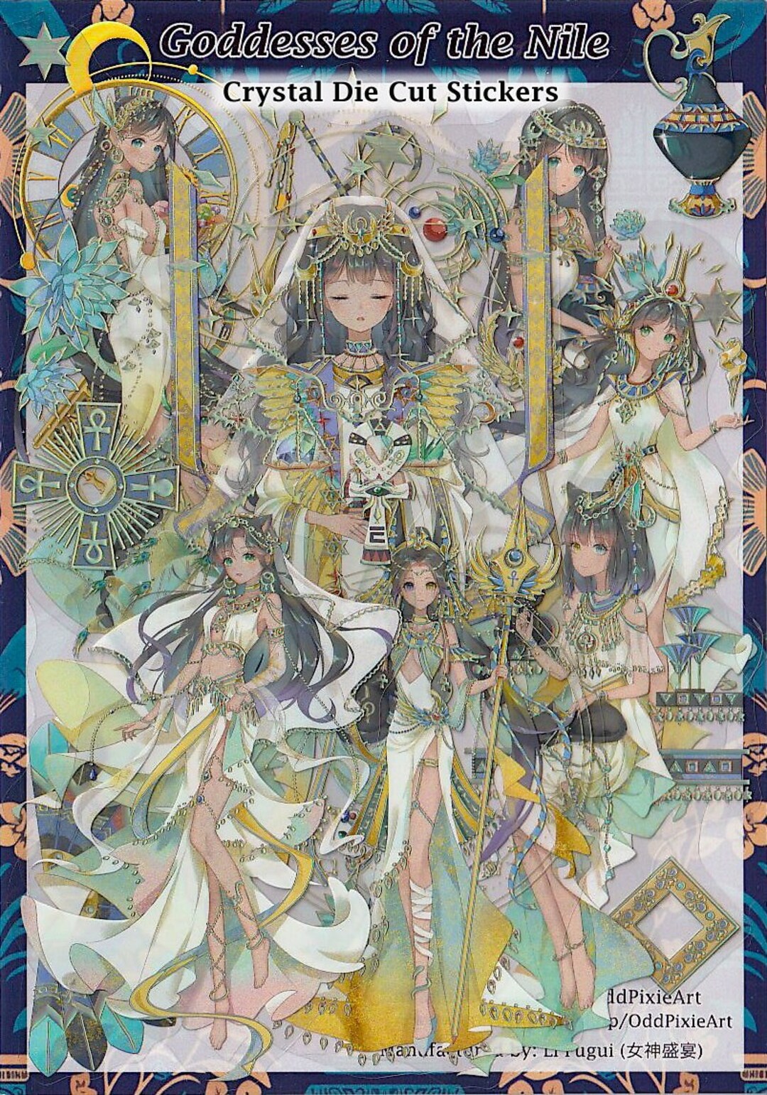 Egypt Goddess Stickers Crystal Clear Gold Foil Die-cut DIY Decal Deco ...