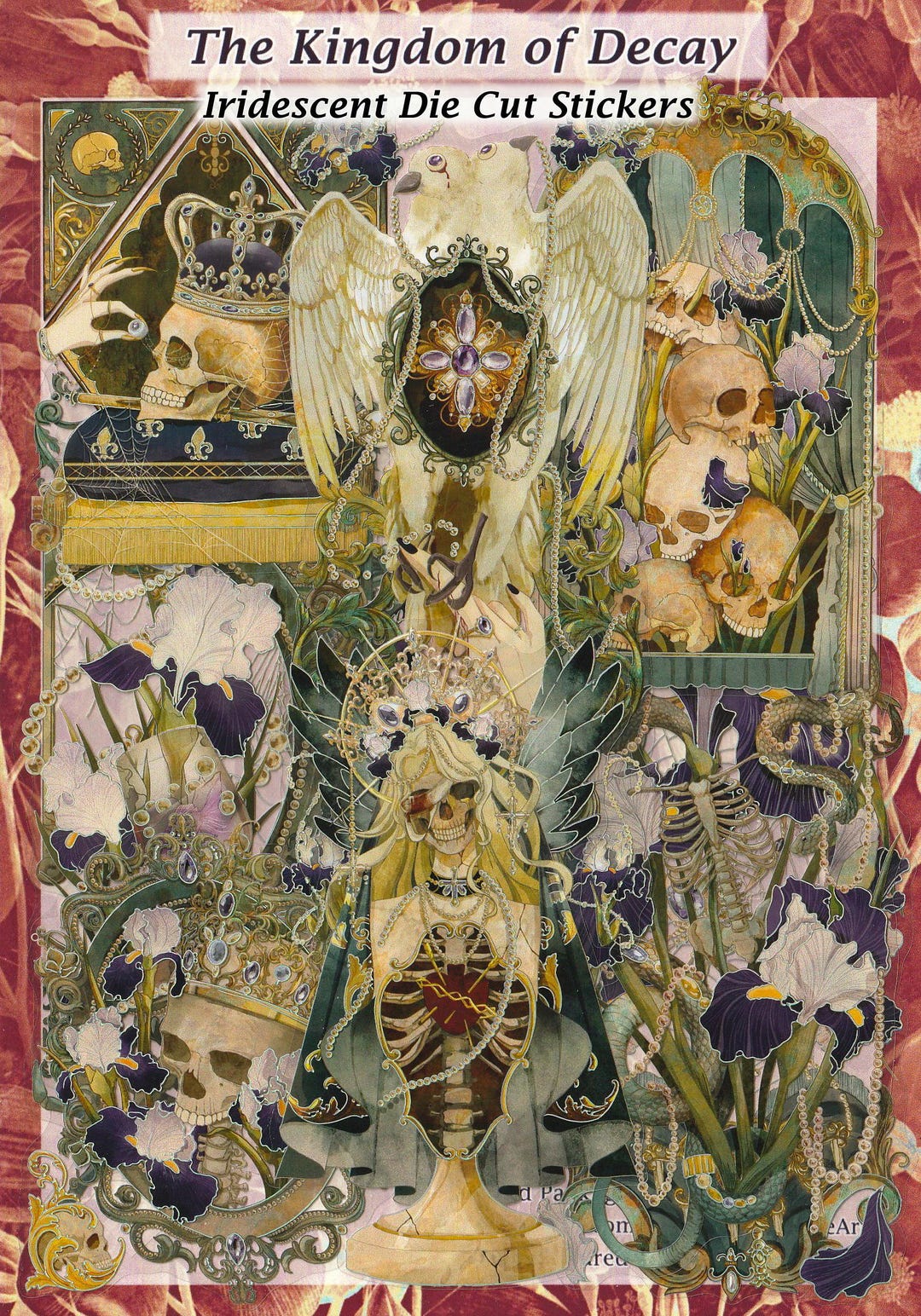 Dark Occult Stickers 2 Clear Die-cut Gold Detail DIY Decal Deco ...