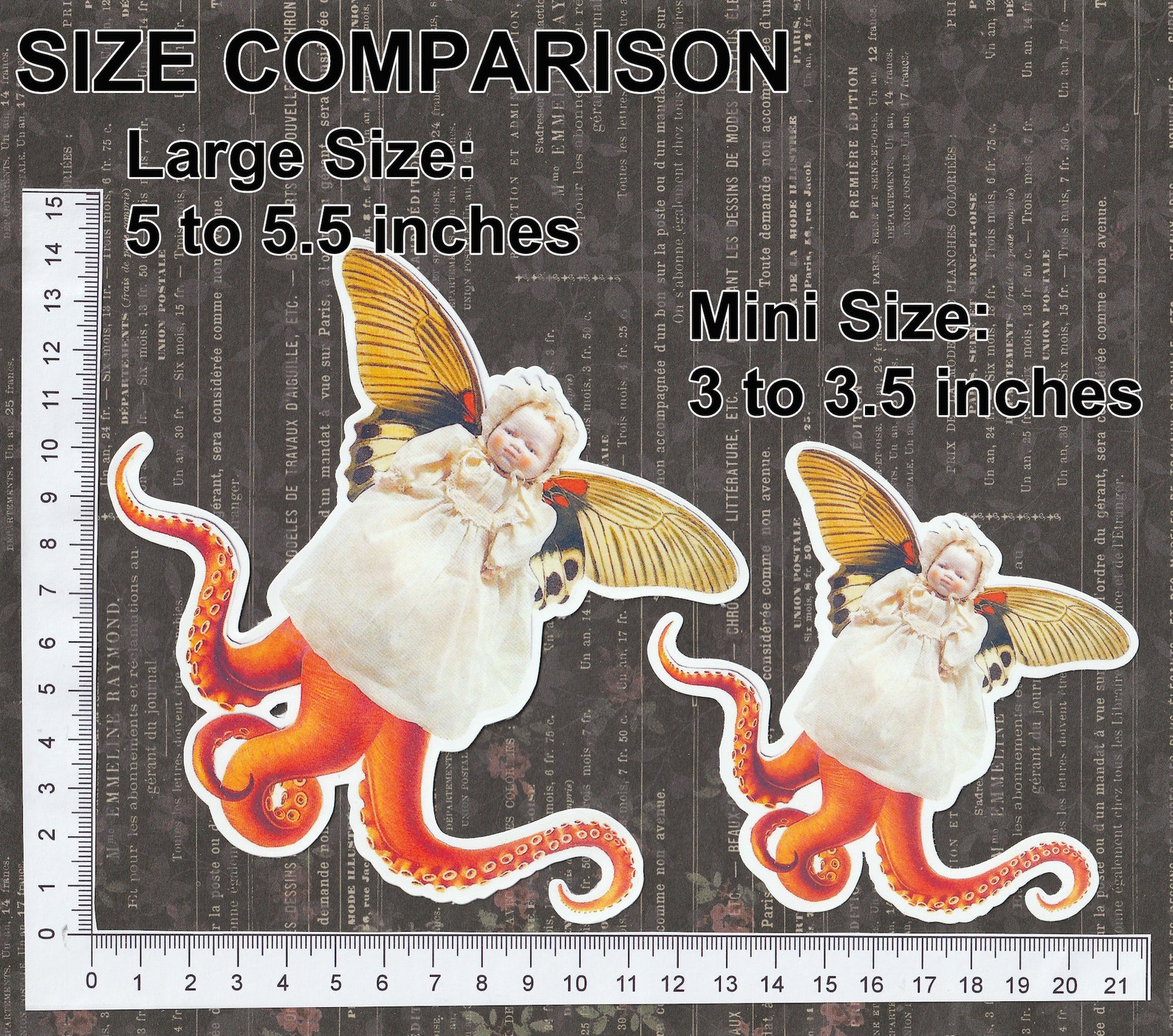 14 Surreal Stickers Weird Vinyl Horror, Bizarre Bodies, Animal, Plants ...