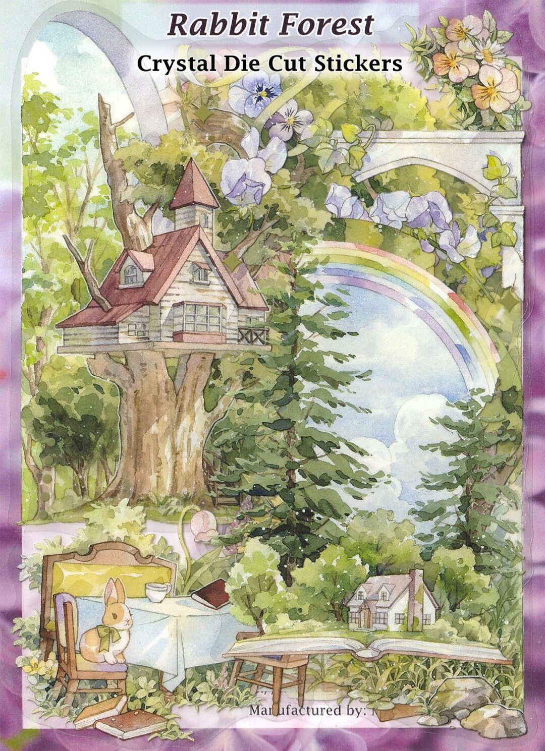 Rabbit Forest Stickers Crystal Clear Die-cut DIY Decal Deco Scrapbook ...