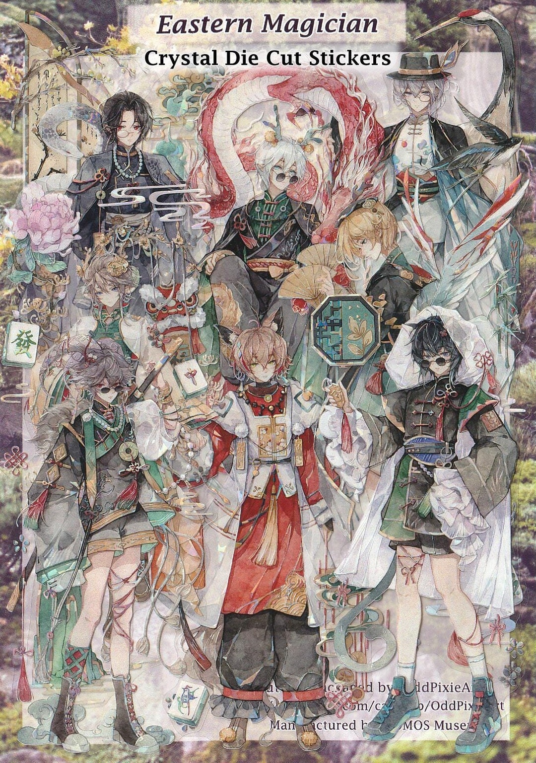 Handsome Magicians Stickers Crystal Clear Iridescent Detail Die-cut DIY ...