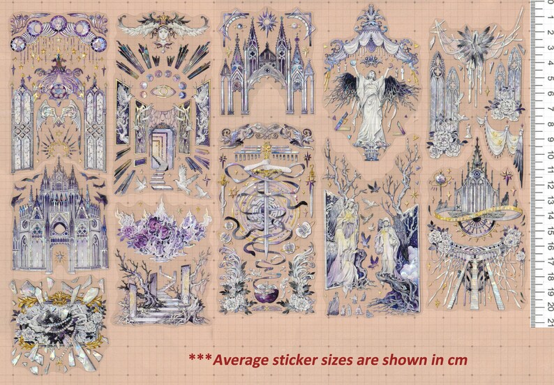 Fallen Angel Citadel Stickers Crystal Iridescent Detail Die-cut DIY ...