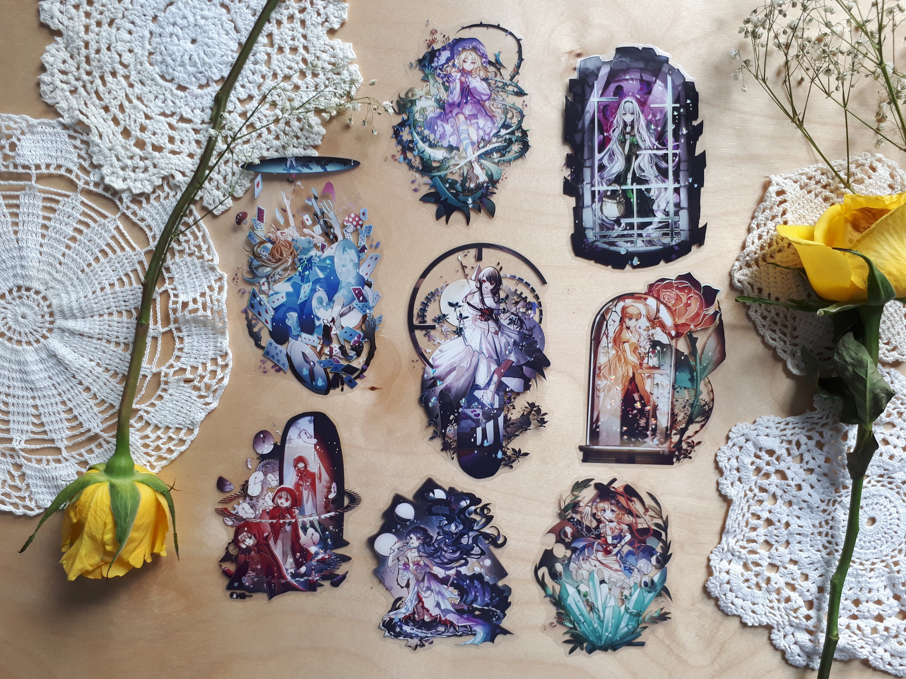 Dark Fairytale Stickers Clear Die-cut Silver Detail DIY Decal Deco ...