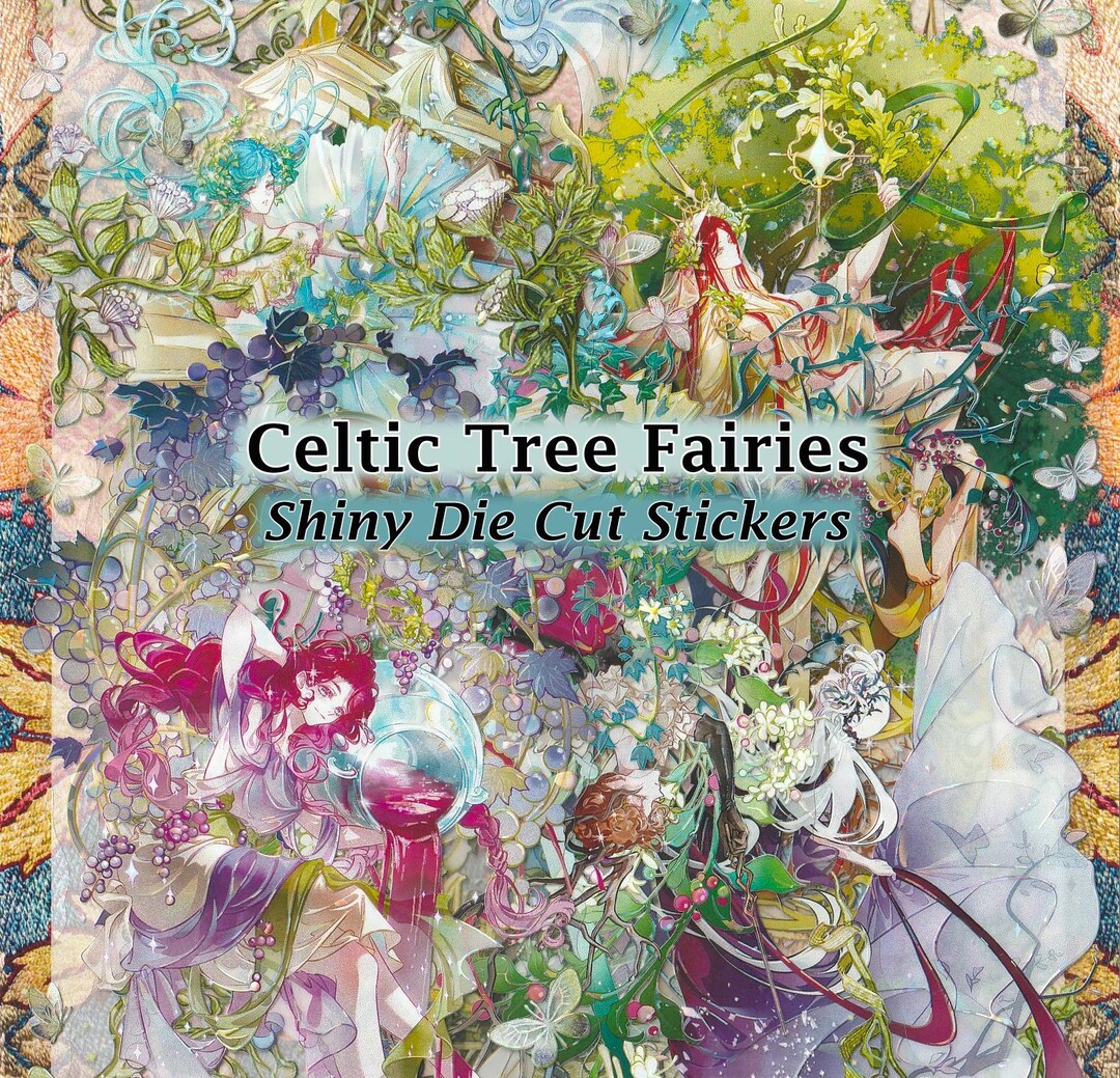 Celtic Tree Fairies Stickers Clear Iridescent Die-cut DIY Decal Deco ...