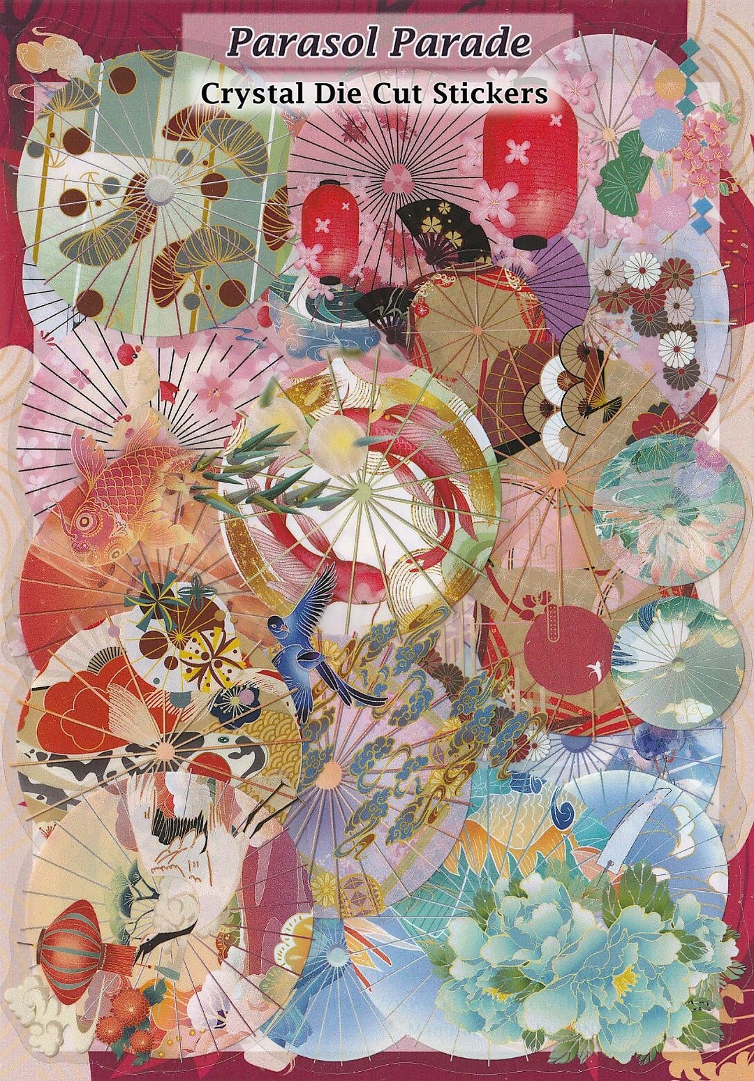 Colourful Parasol Stickers Clear Die-cut and Tape DIY Decal Deco ...