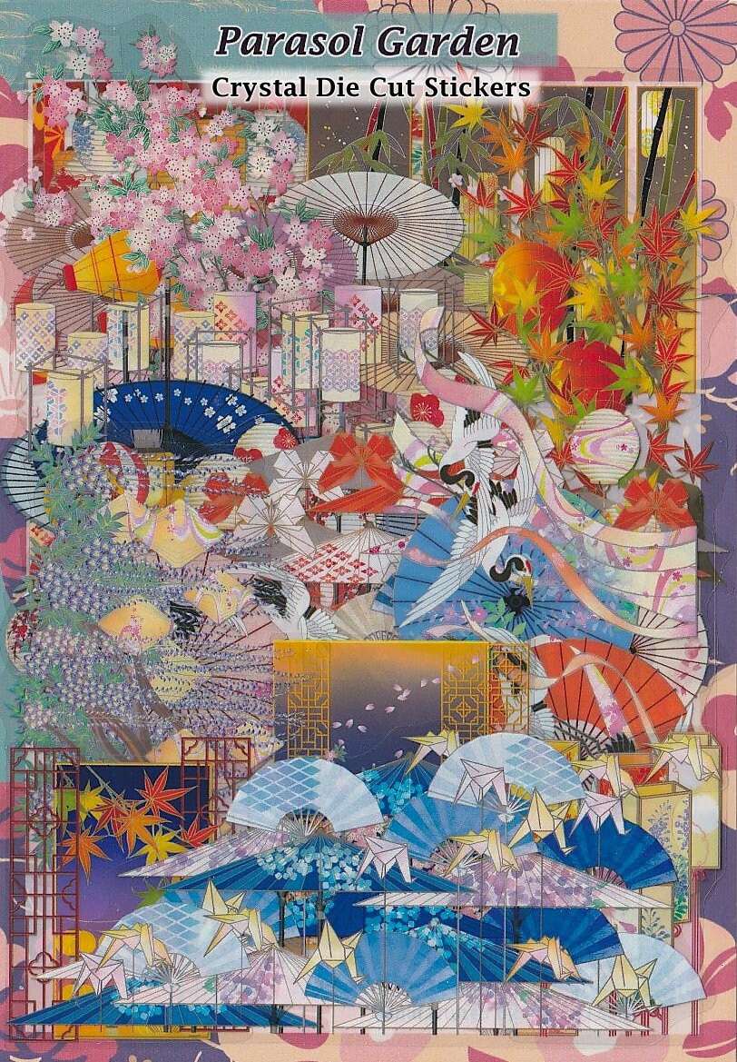 Colourful Parasol Stickers Clear Die-cut and Tape DIY Decal Deco ...