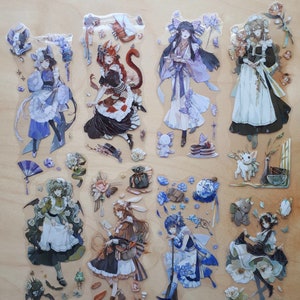 Fantasy Maids Stickers Crystal Clear Iridescent Die-cut DIY Decal Deco ...