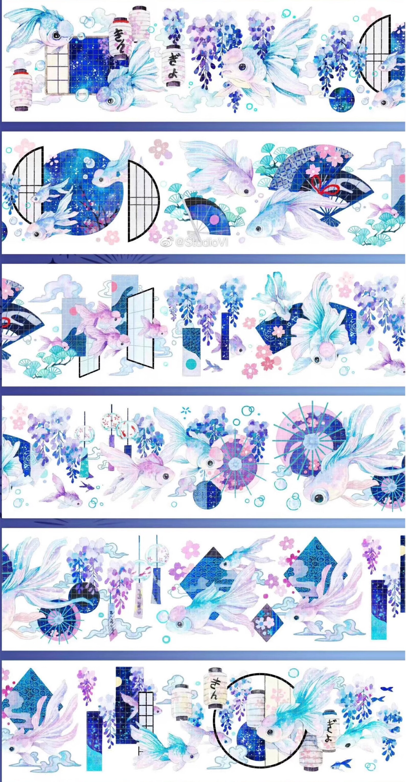 Blue Mermaid Stickers Crystal Clear Silver Detail Die-cut DIY Decal ...
