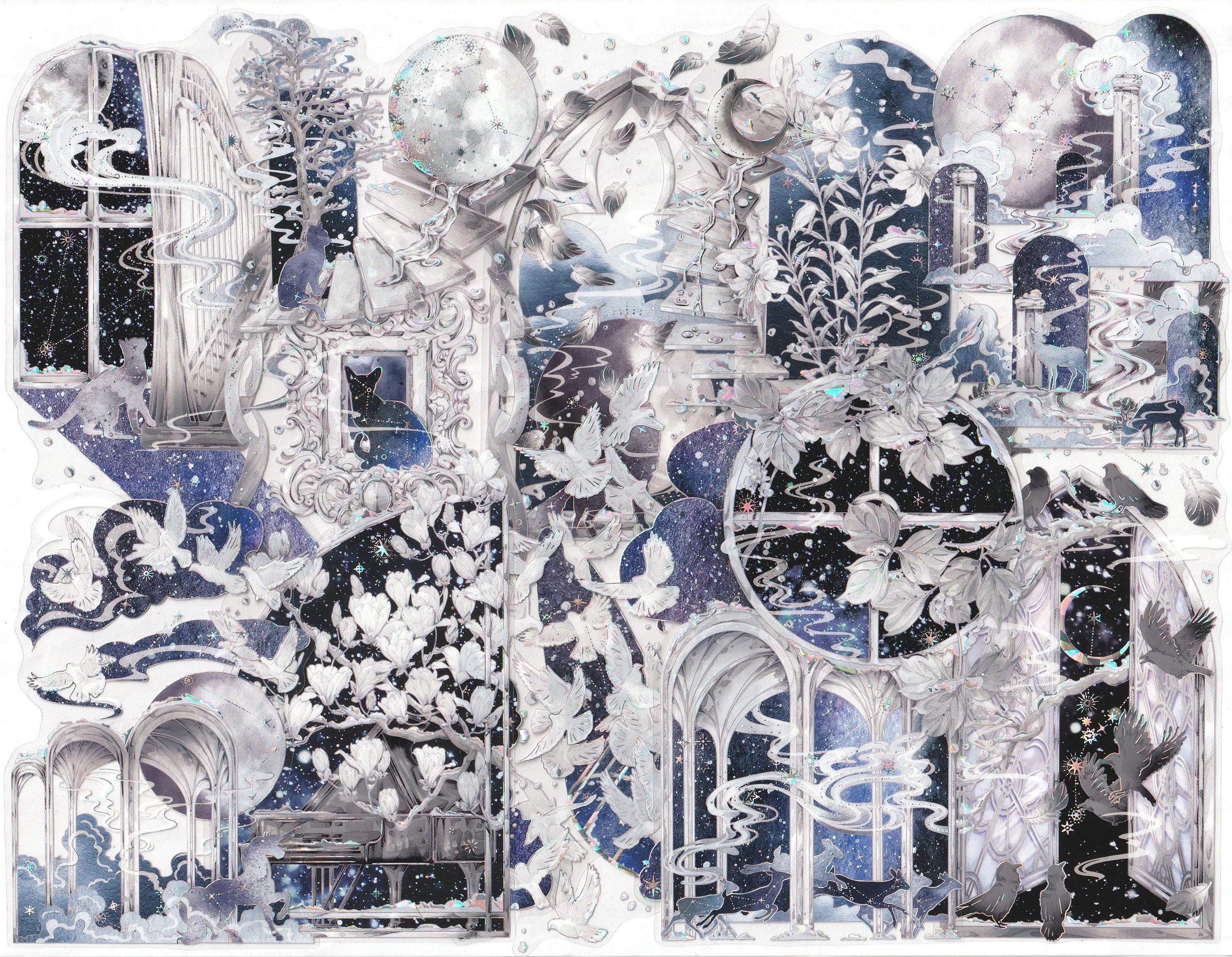 Snow Queen Stickers Crystal Clear Butterfly Snowflake Die-cut DIY Decal ...