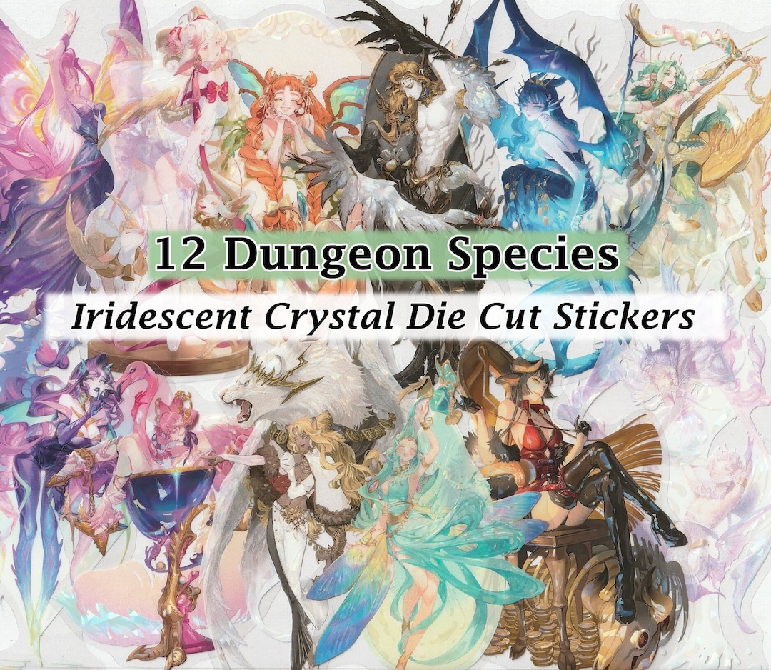 Dungeon Races Stickers Crystal Clear Iridescent Detail Die-cut DIY ...