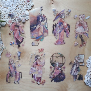 Colourful Parasol Stickers Clear Die-cut and Tape DIY Decal Deco ...