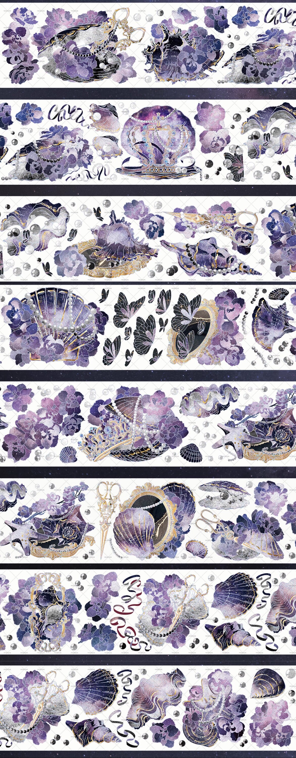Blue Mermaid Stickers Crystal Clear Silver Detail Die-cut DIY Decal ...