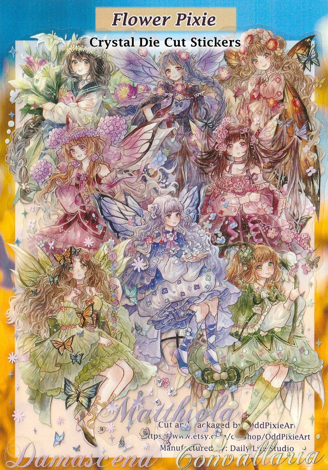 Flower Pixie Fairy Sticker Crystal Clear Iridescent Die-cut DIY Decal ...