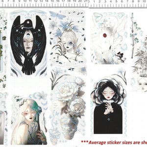 Evil Portraits Stickers Clear Die-cut Detail DIY Decal Deco Scrapbook ...