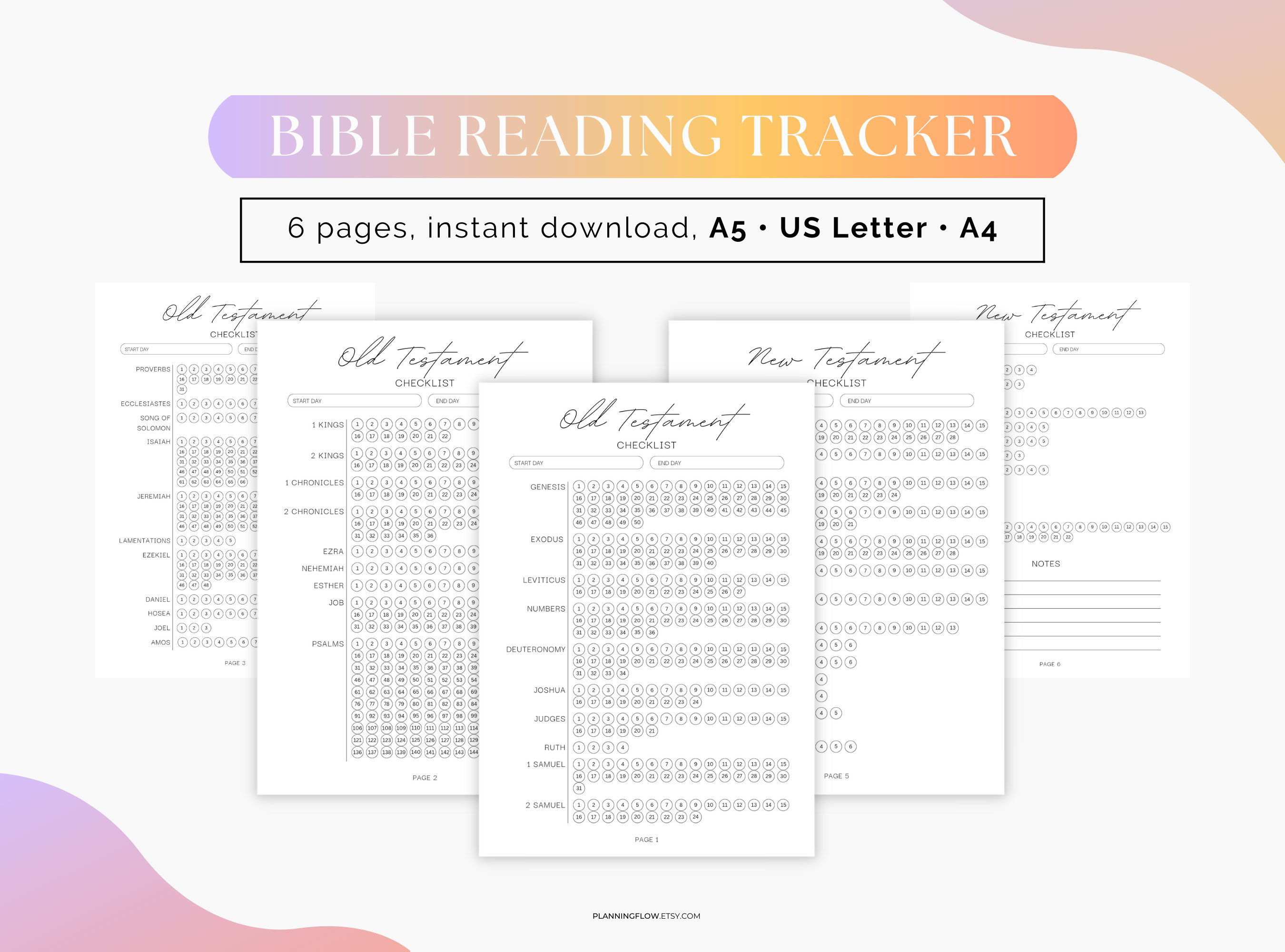 Bible Tracker Scripture Reading Chart Bible Reading Log Checklist Bible Reading Plan Minimalist ...