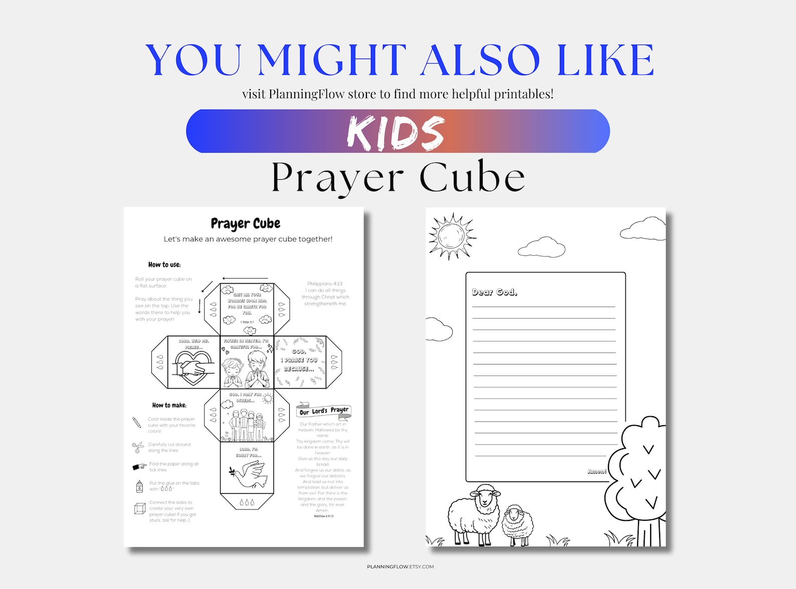Kids Prayer Guide Printable: Christian Homeschool Resource (PDF) - Etsy