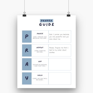 Kids Prayer Guide Printable: Christian Homeschool Resource (PDF) - Etsy