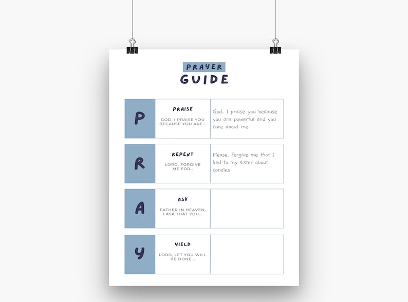 Kids Prayer Guide Printable: Christian Homeschool Resource (PDF) - Etsy