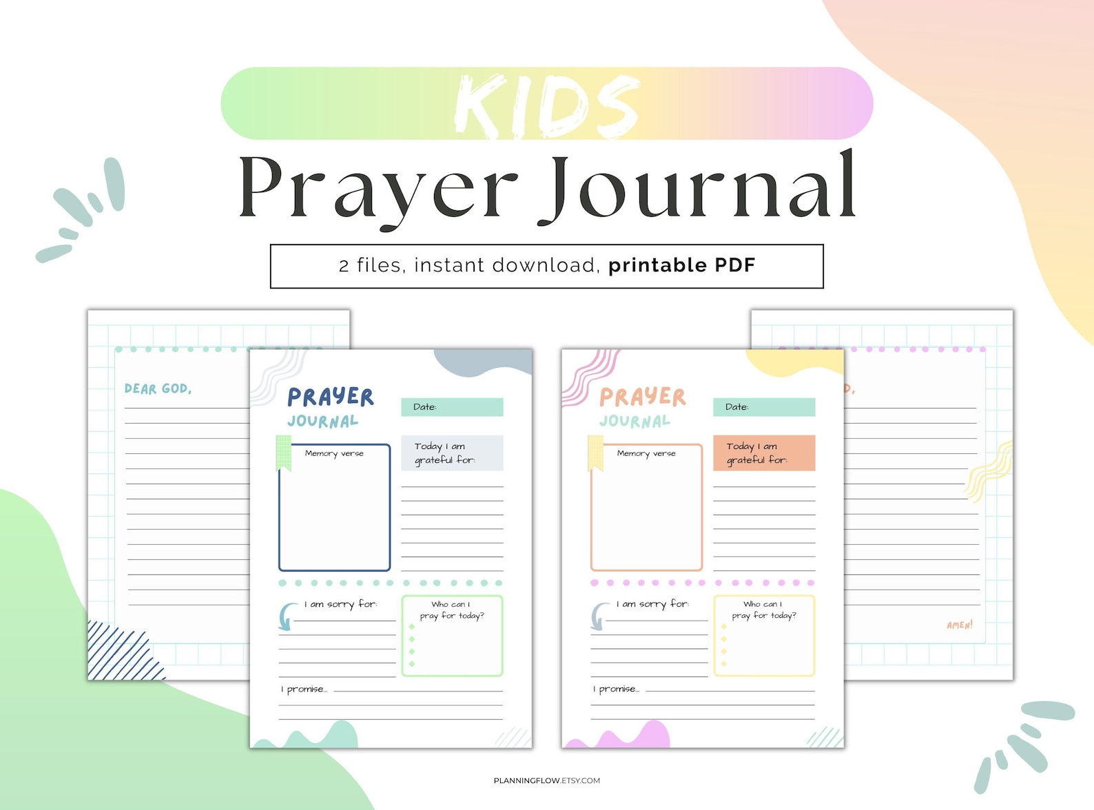 Kids Prayer Journal Printable Christian Printable for Kids Prayer Worksheet for Children ...