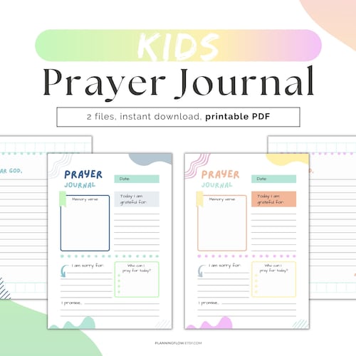 Kids Prayer Journal Printable Christian Printable for Kids - Etsy
