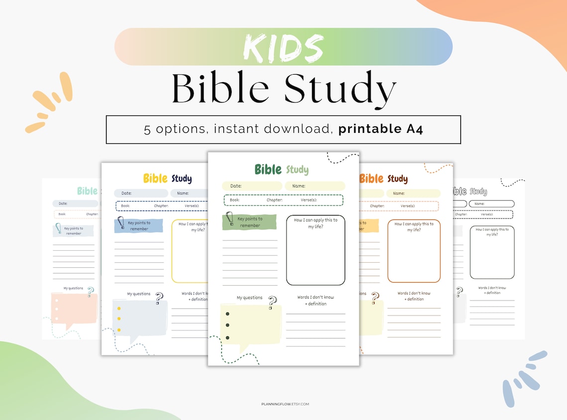 Kids Bible Study Printable: Christian Prayer Worksheet (digital ...