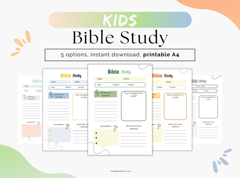 Kids Bible Study Printable: Christian Prayer Worksheet (digital ...