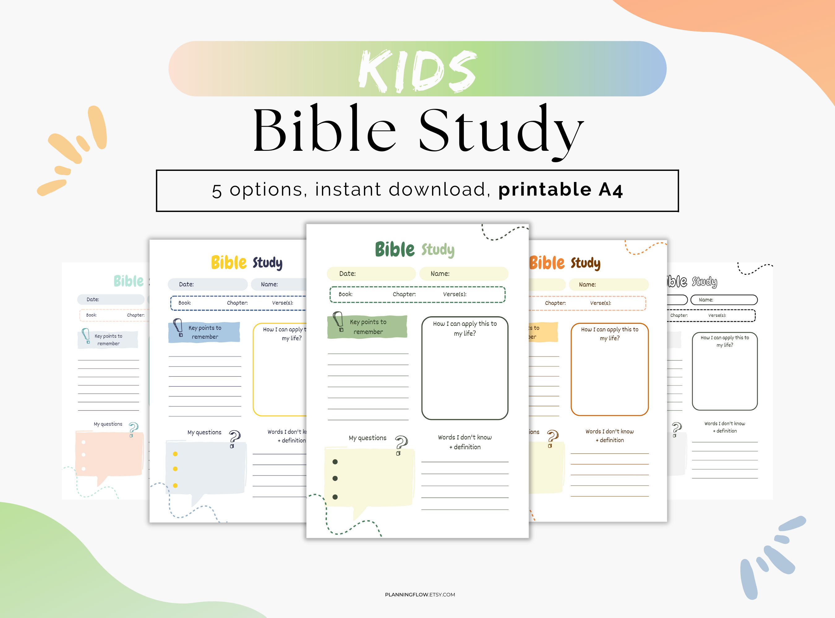 Kids Bible Study Printable: Christian Prayer Worksheet (digital ...