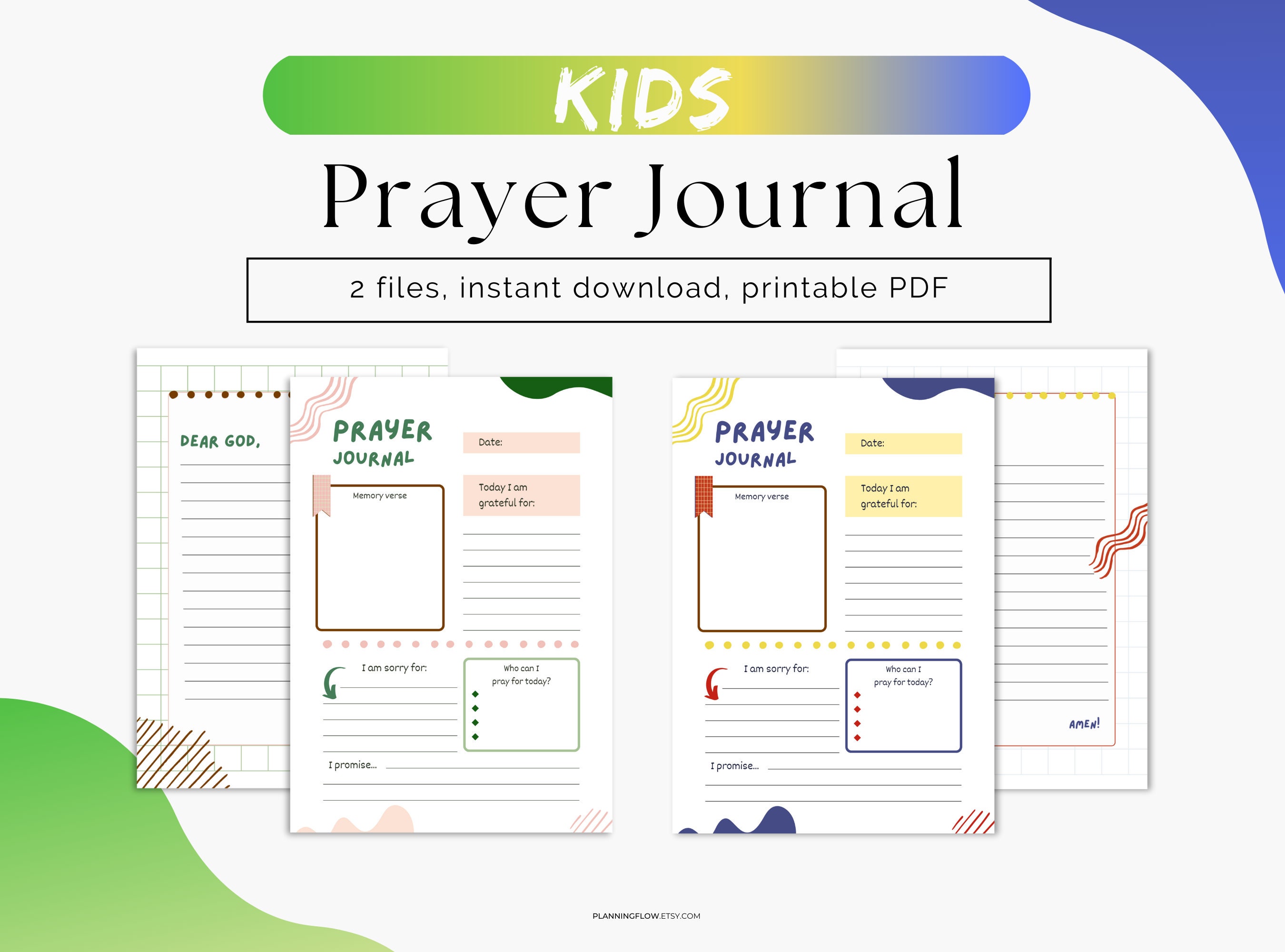 Kids Prayer Journal Printable Christian Printable for Kids Prayer ...
