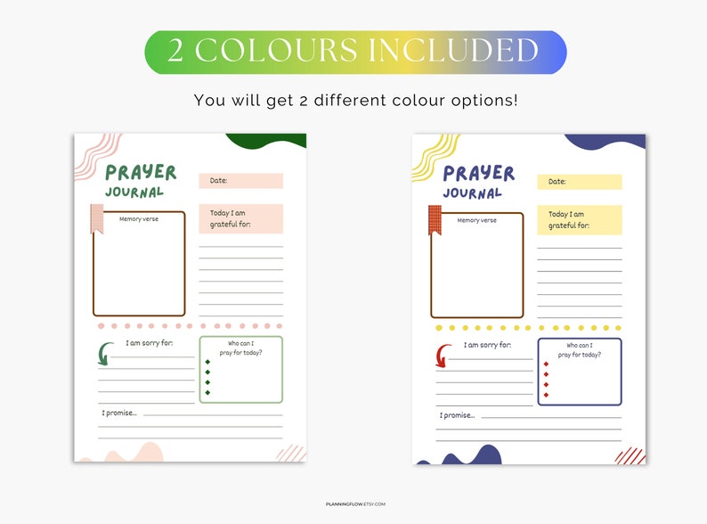 Kids Prayer Journal Printable: Christian Homeschool Worksheet (PDF) - Etsy