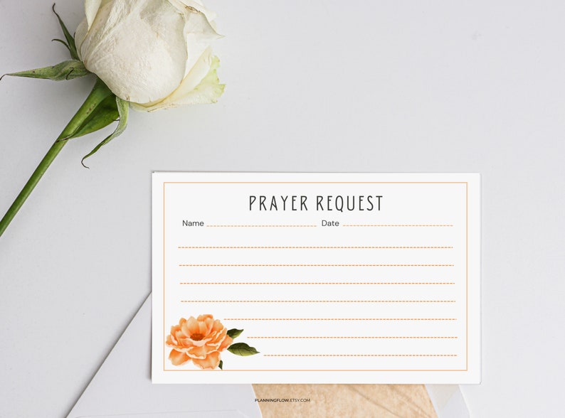 Floral Prayer Request Cards: Christian Note Cards (PDF Printable) - Etsy