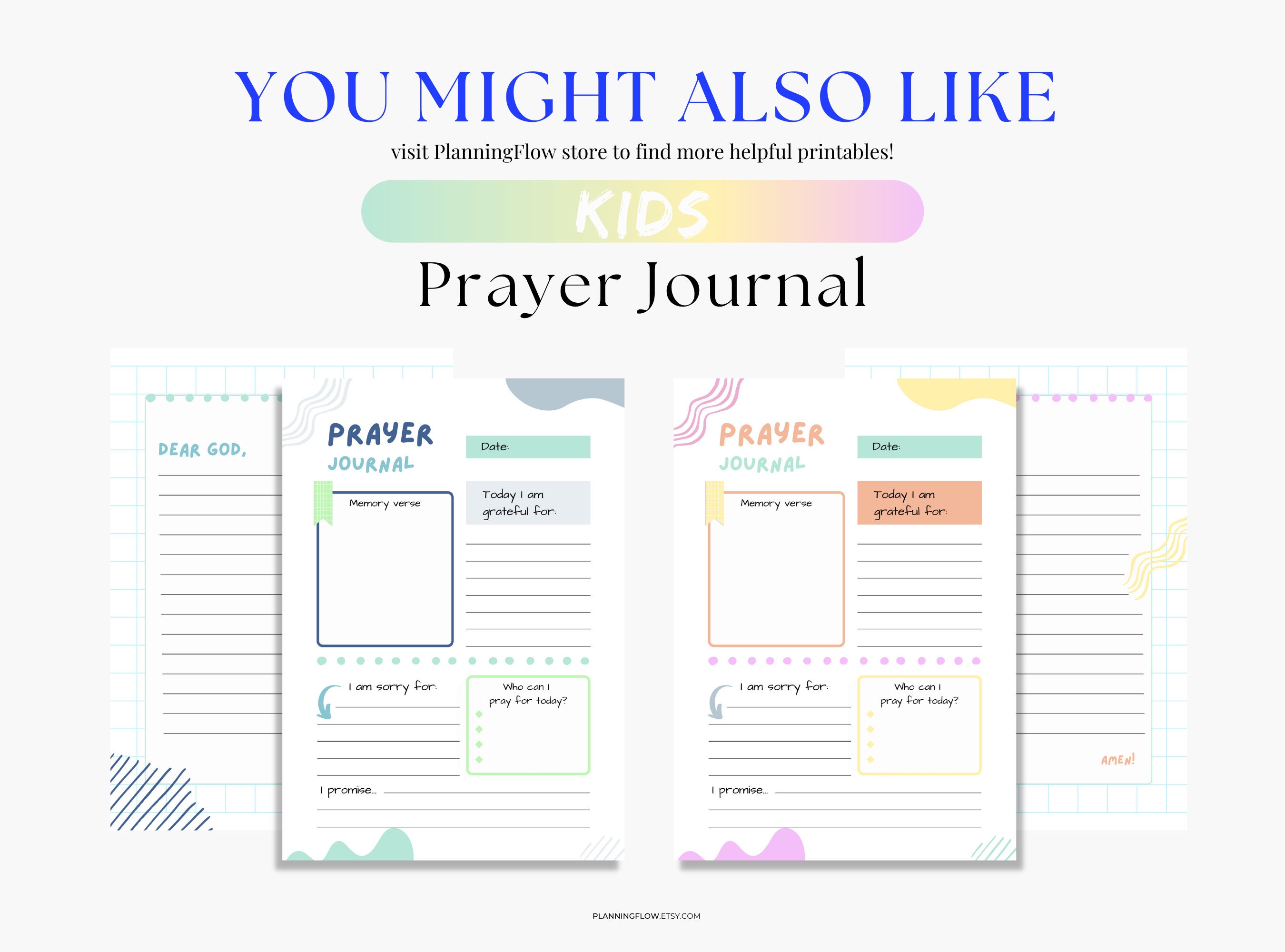Kids Prayer Journal Printable Christian Printable for Kids Prayer ...