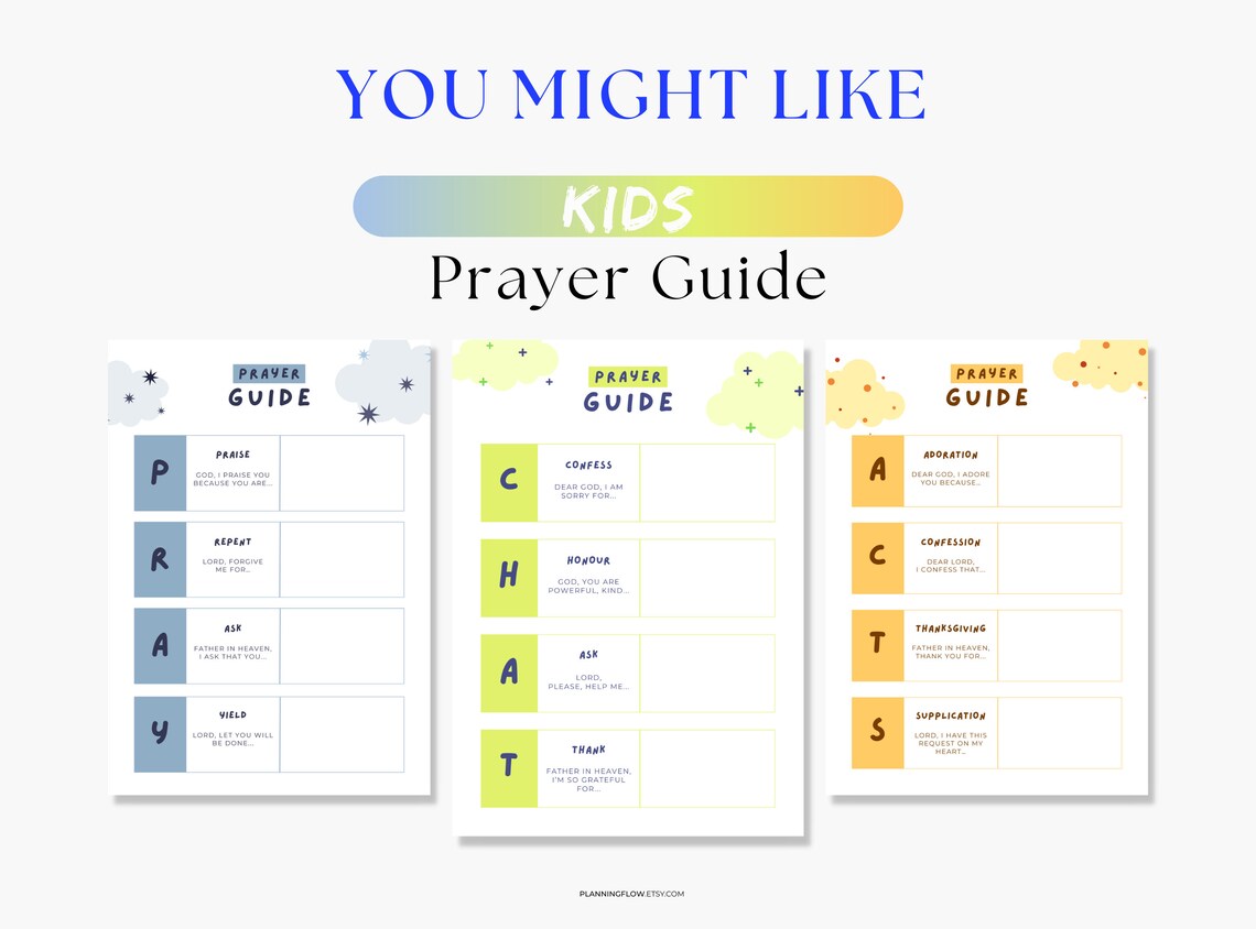 Kids Prayer Journal Printable Christian Printable for Kids - Etsy