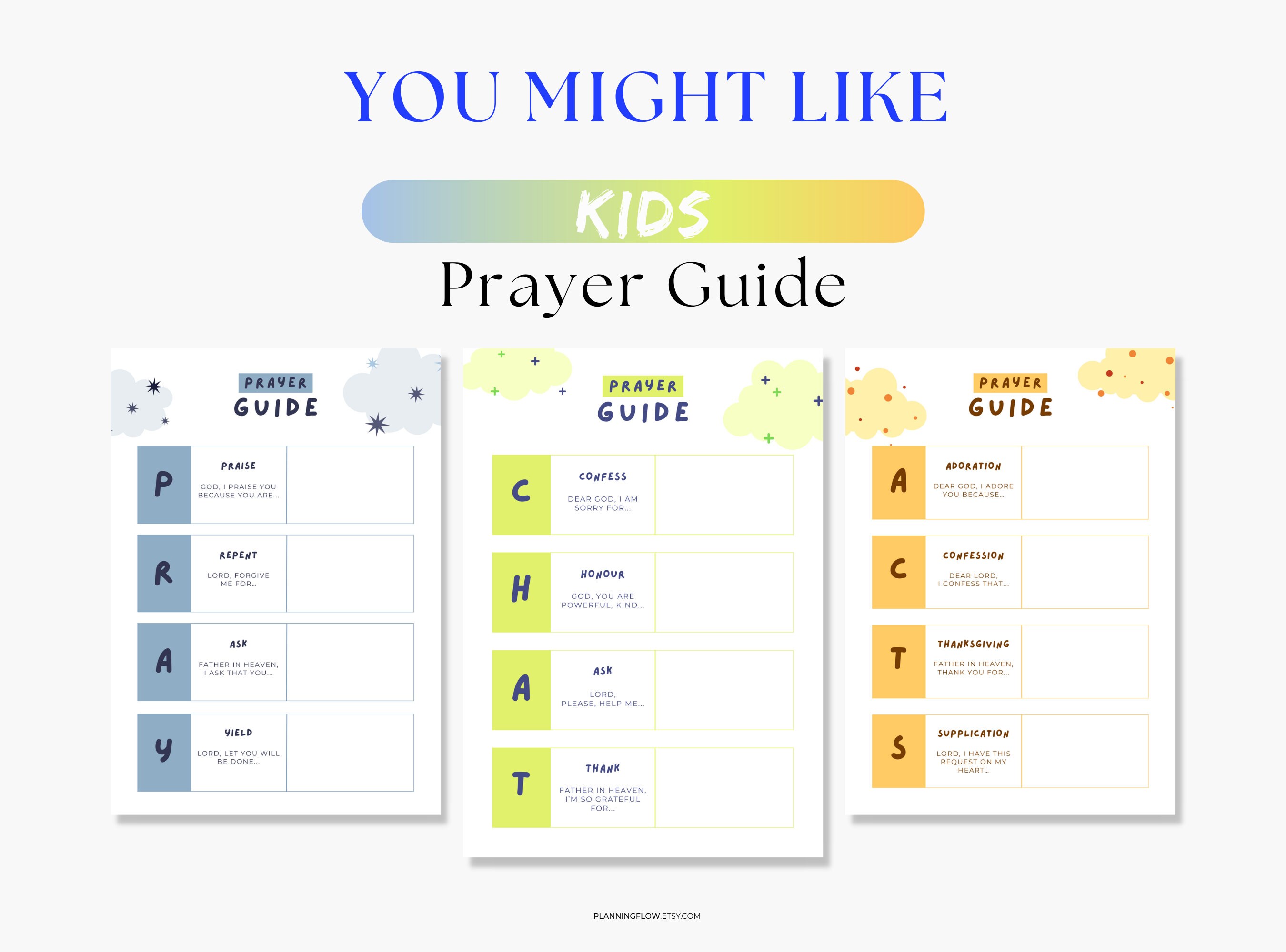Kids Prayer Journal Printable Christian Printable for Kids - Etsy