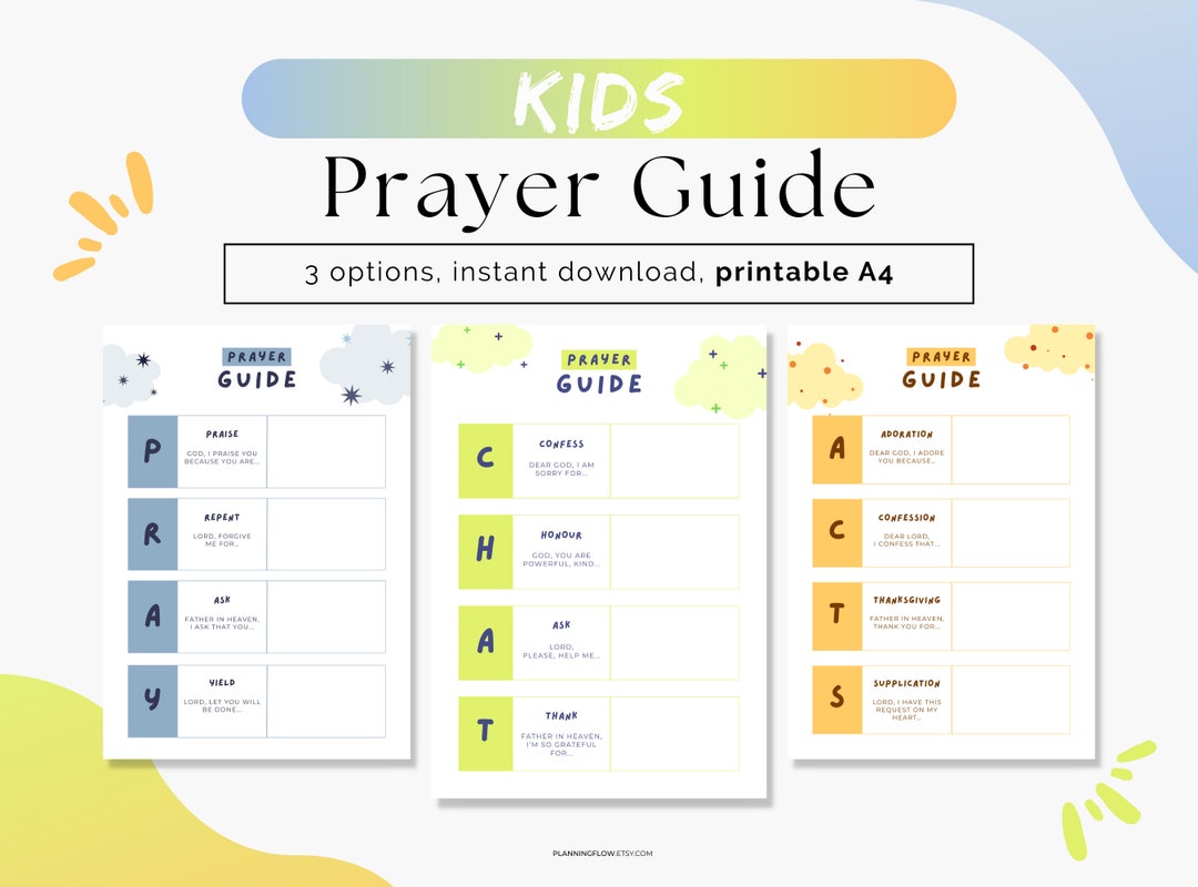 Kids Prayer Guide Printable: Christian Homeschool Resource (PDF) - Etsy
