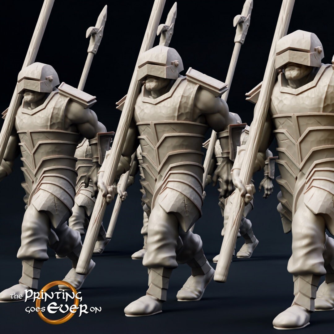 Half-orcs Pikemen Marching Column Set 28mm Scale the Printing Goes Ever ...