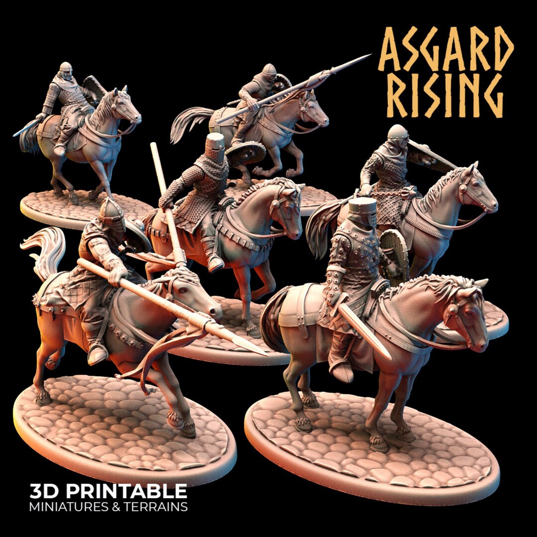 Medieval Cavalry Knights Set 28mm & 32mm Scale Asgard Rising - Etsy