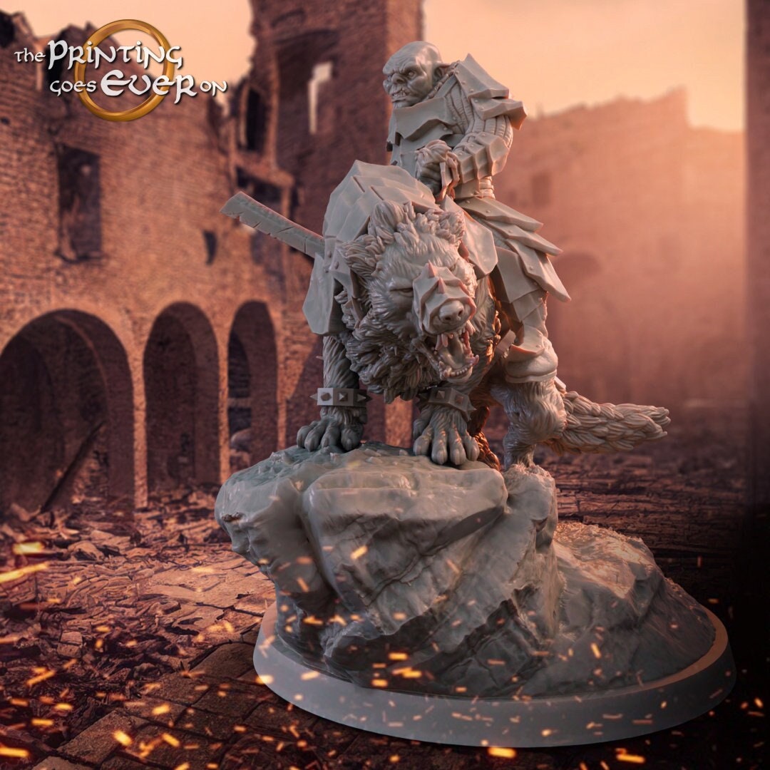 Gothrag, Orc Warmaster Mounted & on Foot Set 28mm Scale the Printing ...