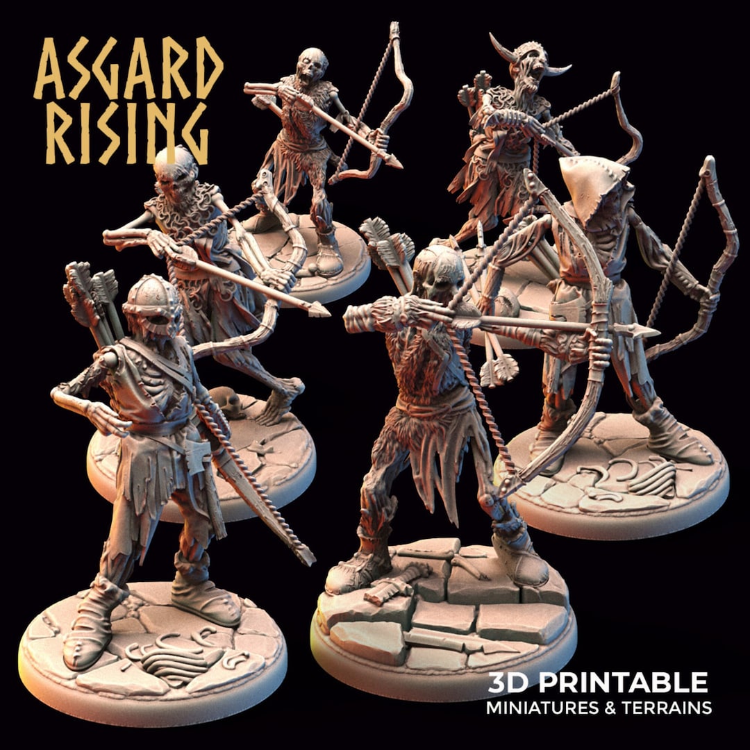 Draugr: Undead Skeleton Archers 28mm & 32mm Scale Asgard Rising - Etsy