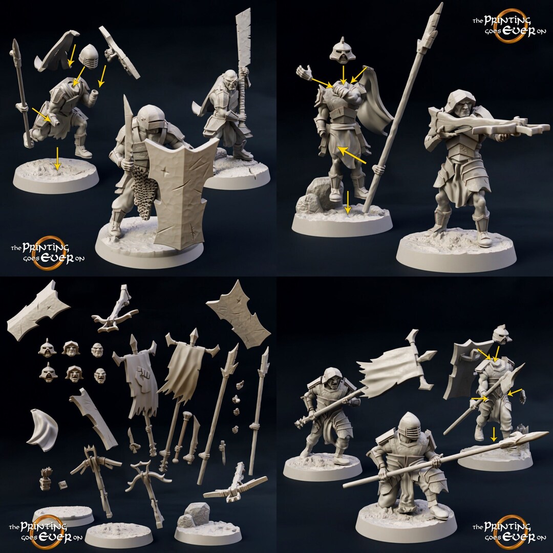 Half-orcs Pikemen, Shield-men and Crossbowmen Set 28mm Scale the ...