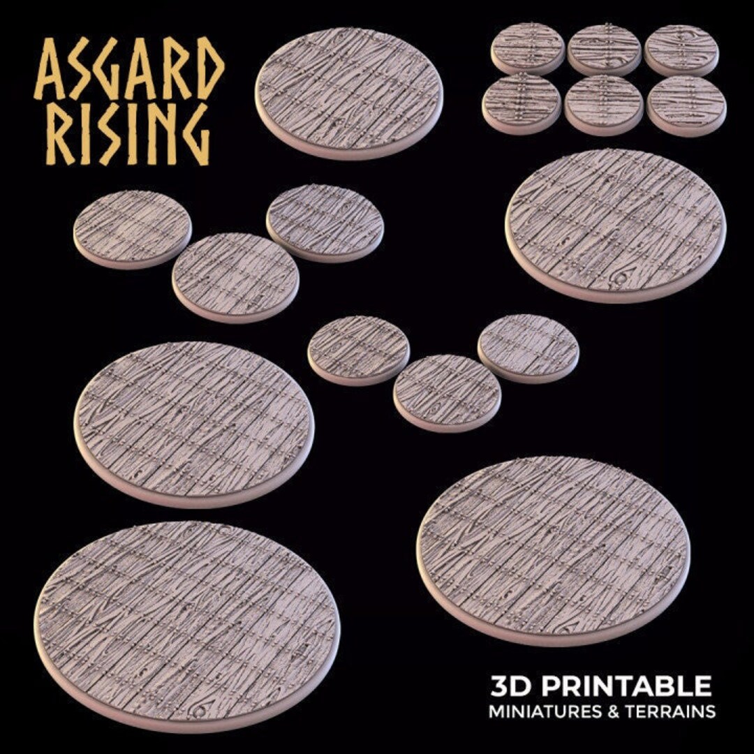 Wooden Floor Round Bases Set Asgard Rising - Etsy