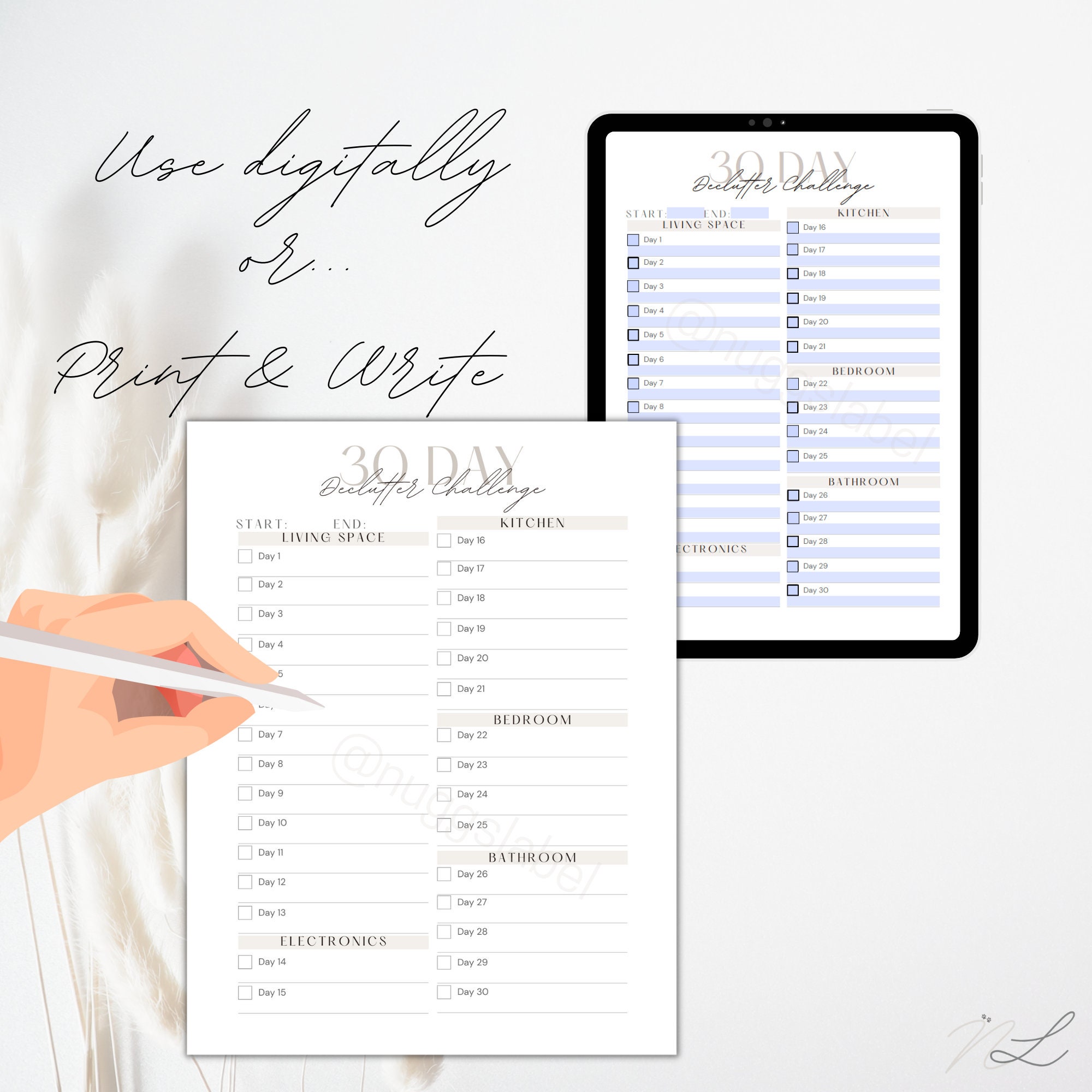 Declutter Checklist Editable PDF Declutter Challenge Declutter by ...
