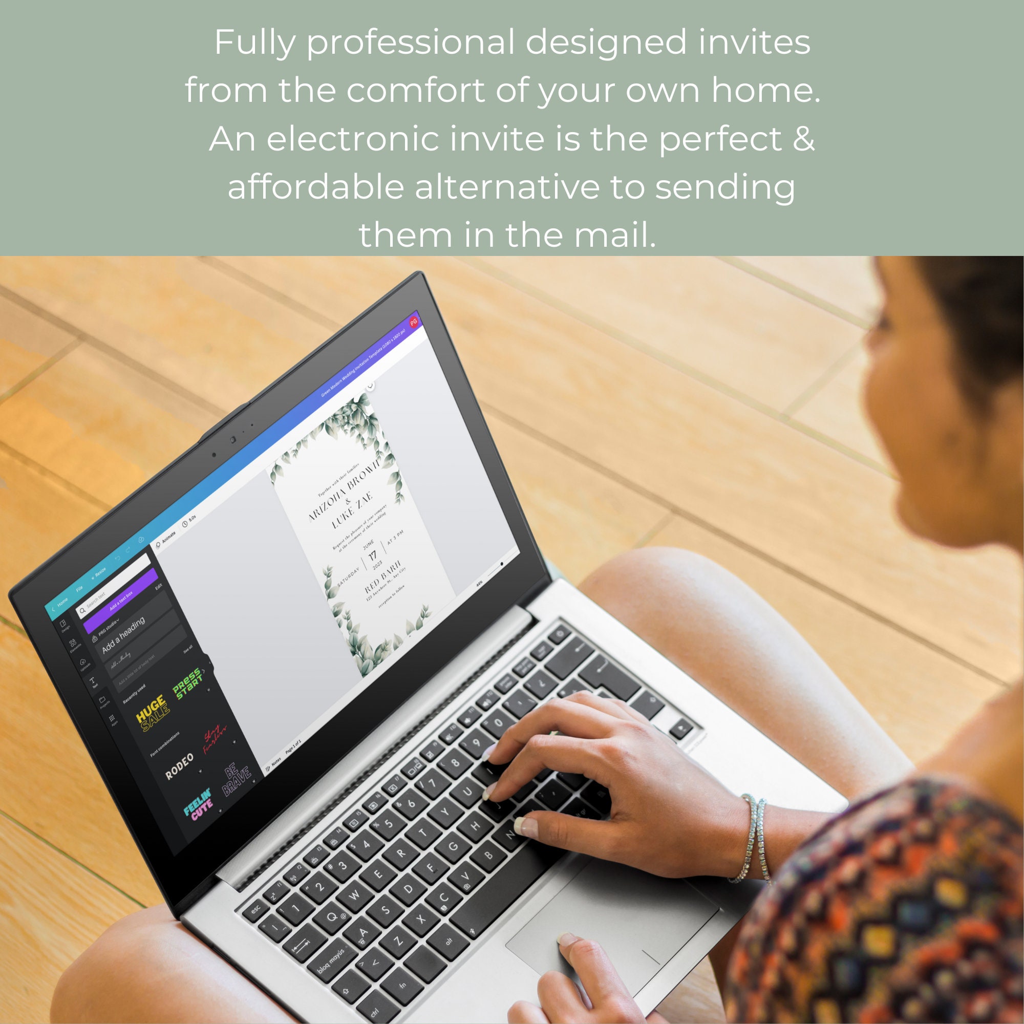 Digital Wedding Invitation Template Text Message Template Canva Wedding ...