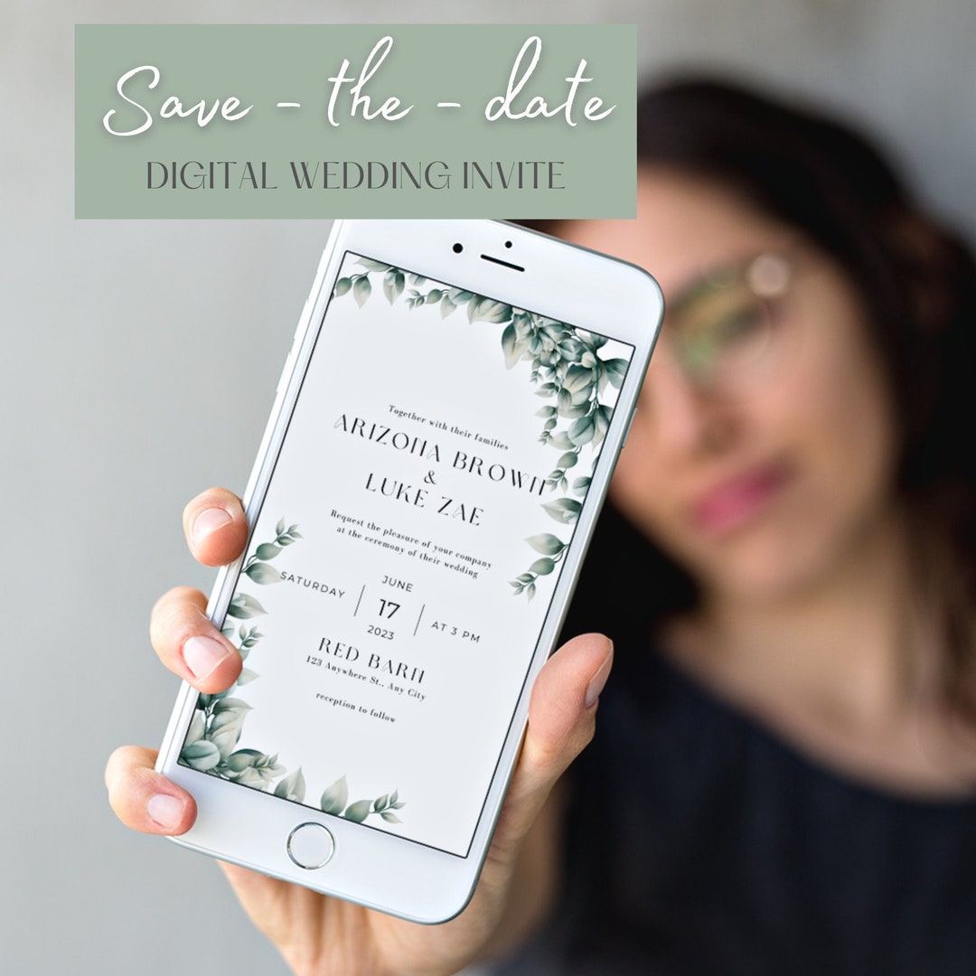 Digital Wedding Invitation Template Text Message Template Canva Wedding ...