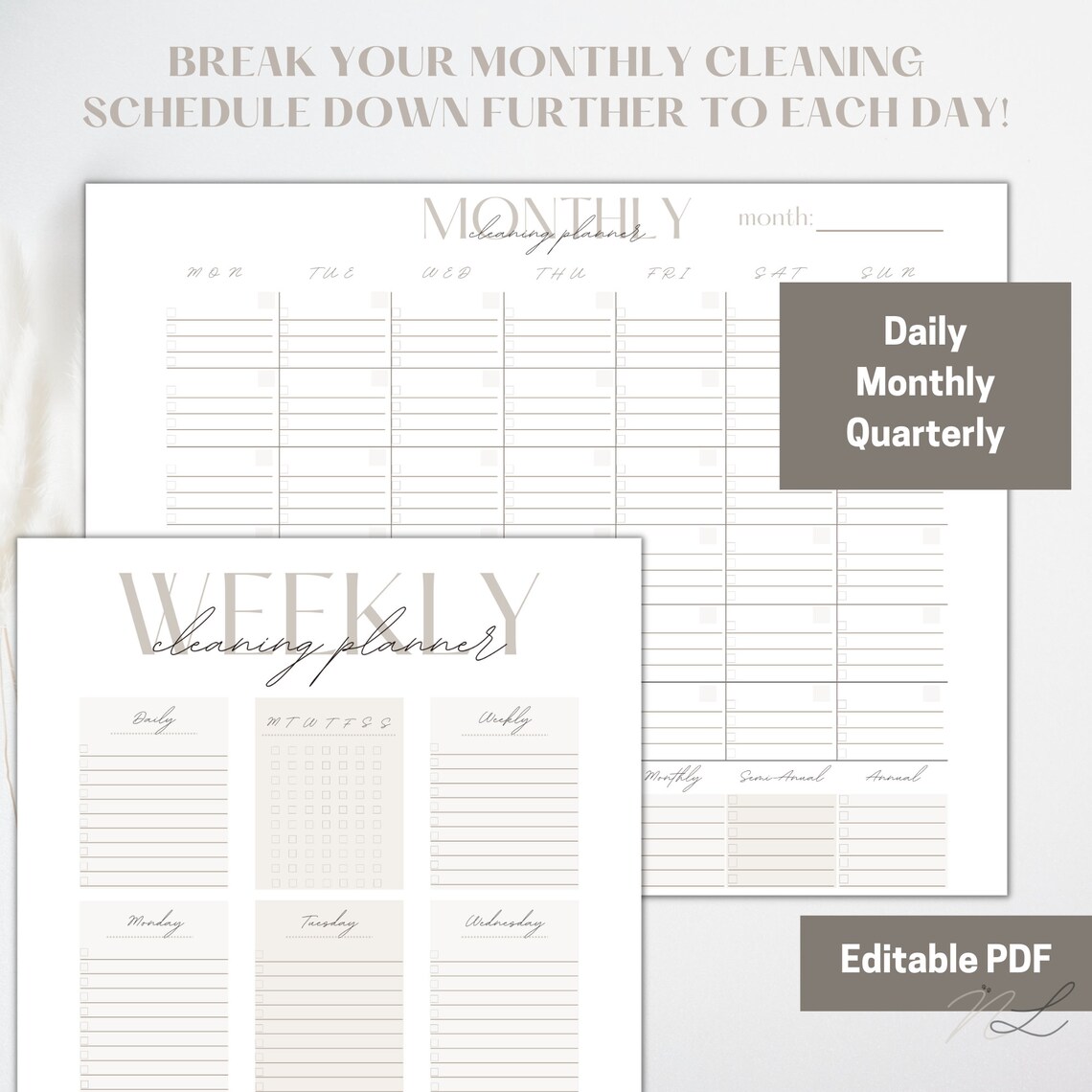 Editable Cleaning Schedule PDF Printable Cleaning Planner Digital ...