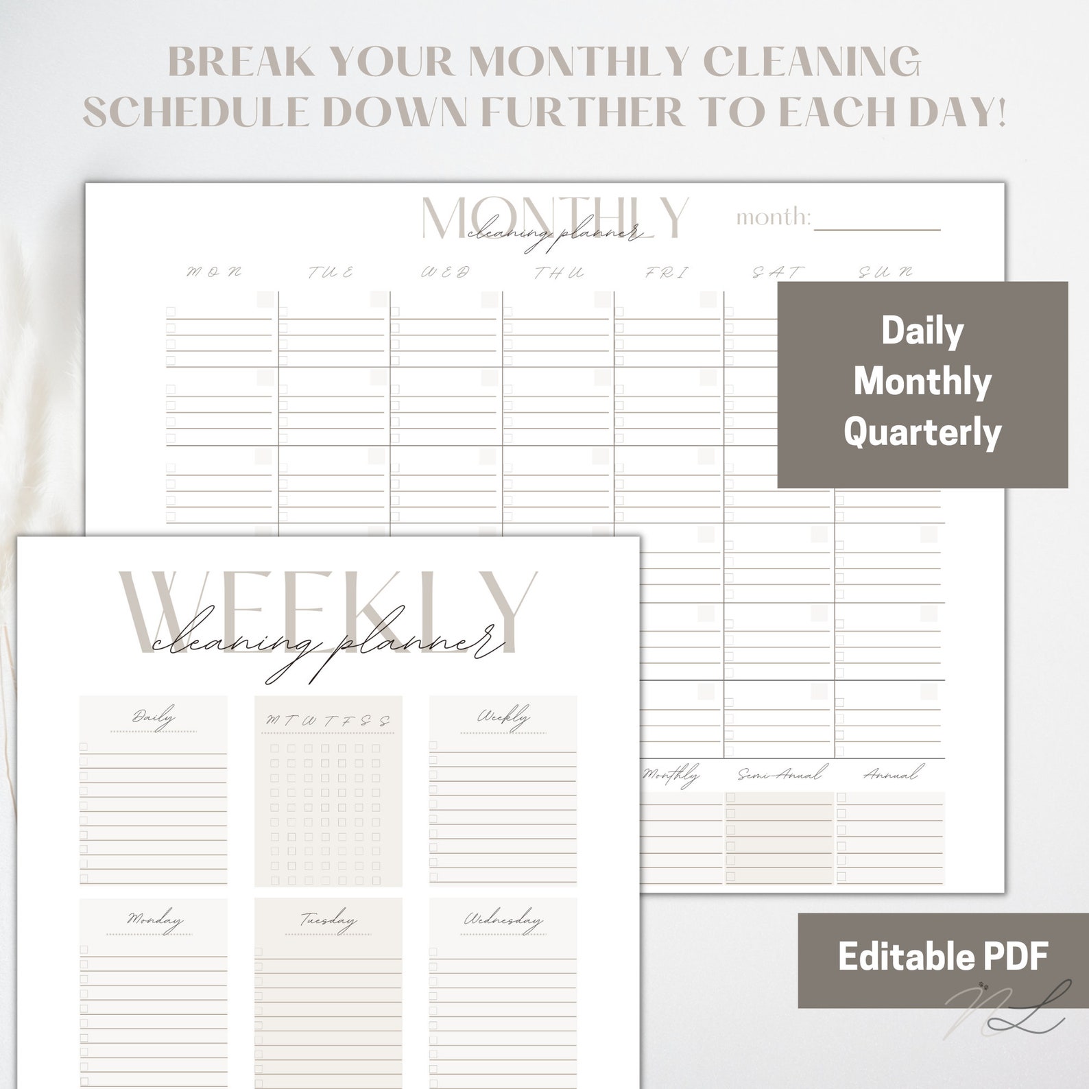Editable Cleaning Schedule PDF Printable Cleaning Planner Digital ...