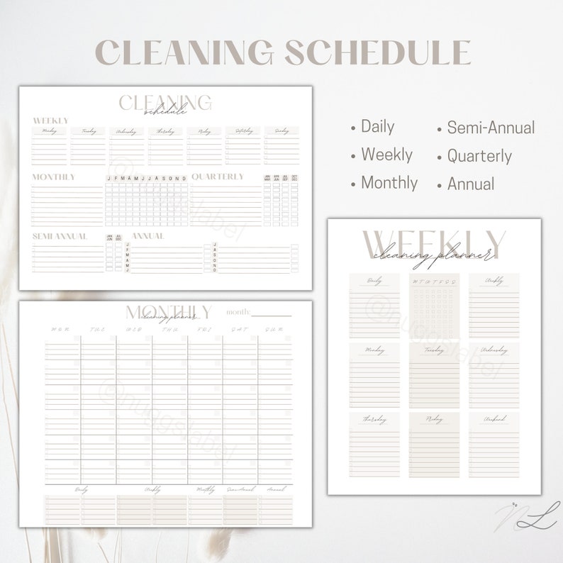 Cleaning Planner Bundle Template Weekly Cleaning Schedule Editable ...