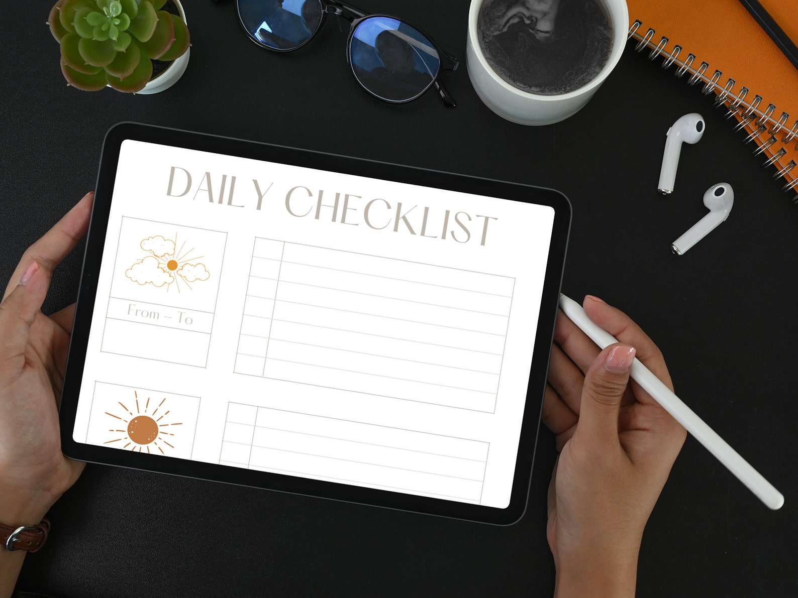 Daily Checklist Digital Daily Checklist Printable Canva Tempalte Kids ...