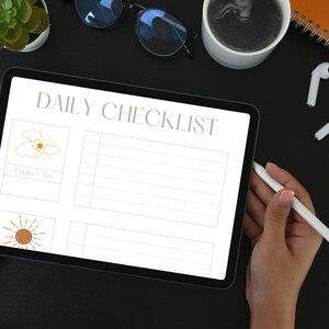 Daily Checklist Digital Daily Checklist Printable Canva Tempalte Kids ...