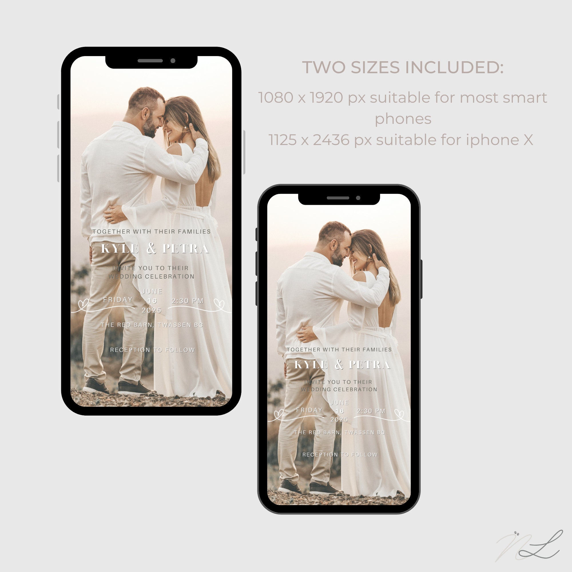 Digital Wedding Invitation Template Text Message Template Canva Wedding ...